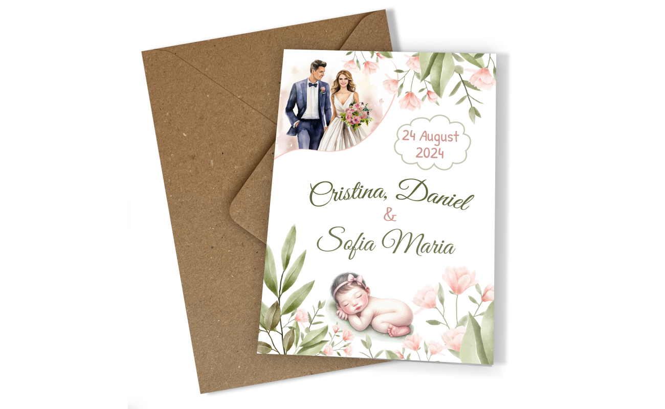 Invitatii nunta si botez 2 in 1 - Clasice - INBC-02 - Propsuri si ...
